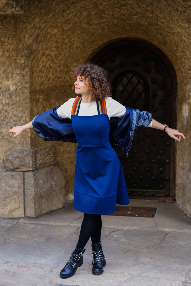 Blue pinafore - Happy Friday